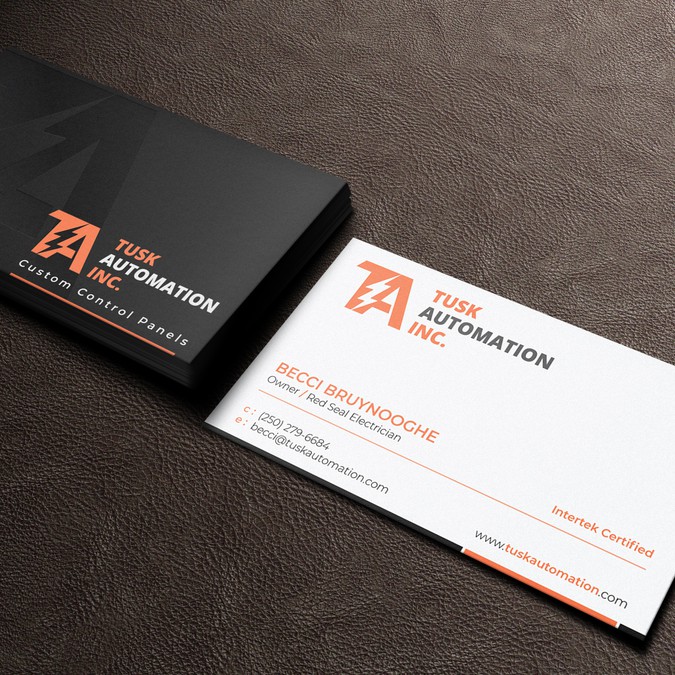 Sleek Business Card Design for Electrical Control Panel Manufacturing ...