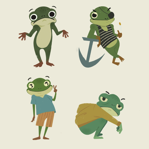 Frog with personality illustration for product pop-ups | Character or ...
