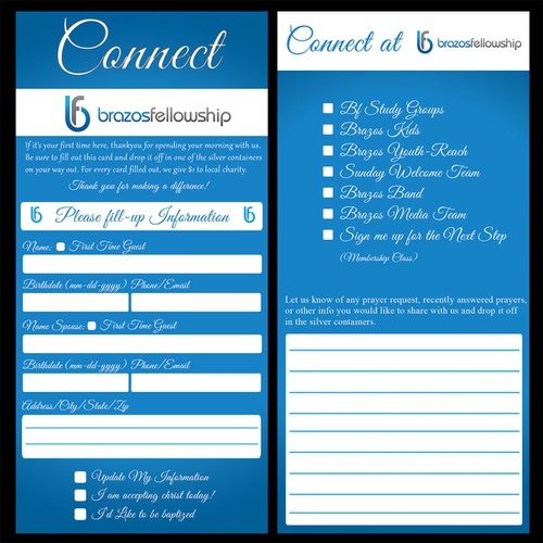 Design an Information Gathering Card : 1-to-1 designs to follow ...