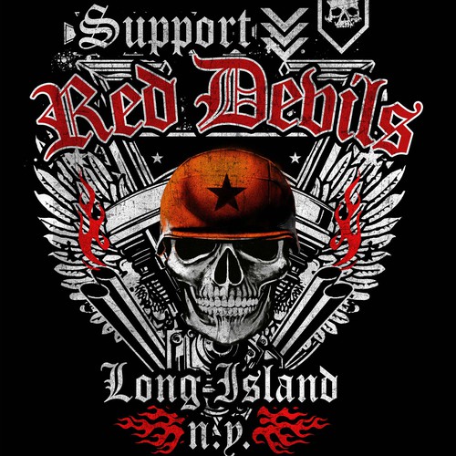 Red Devils Motorcycle Club T-Shirt Design (HARDCORE!) | concurso Camisa