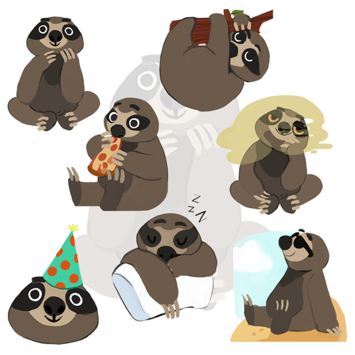 Sloth Emoji Stickers | Character or mascot contest