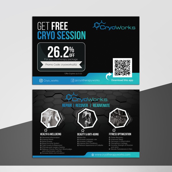 Cryotherapy Biz Needs Awesome Promo Post Card ASAP | Postcard, flyer or ...