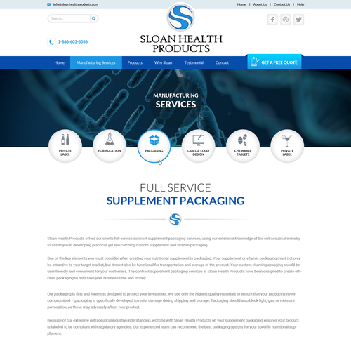 Sloan Health Products Website Redesign | WordPress theme design contest