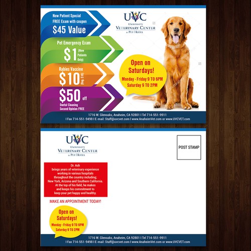 Designs | Postcard for NEW State-Of-The-Art Vet Hospital | Postcard ...