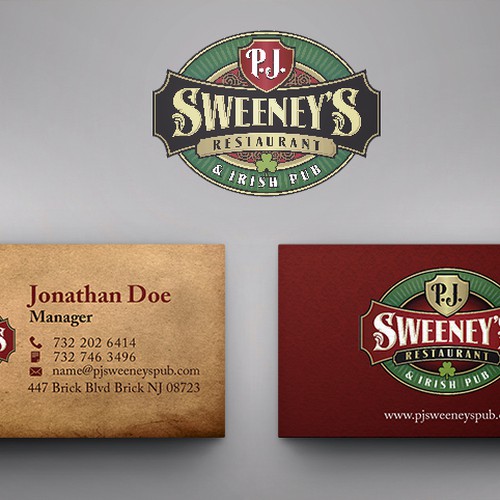 Designs | Irish Pub Business Card Design | Business card contest