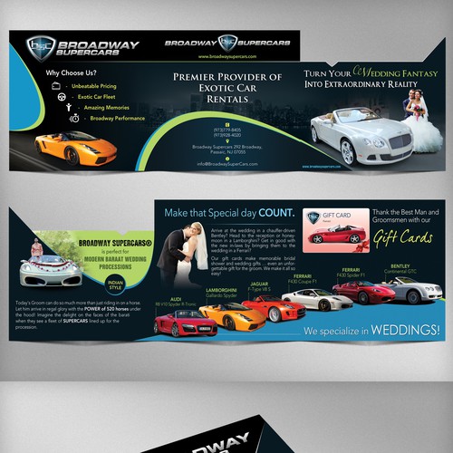 Designs | Cutting Edge Leaflet to promote Exotic Cars for Weddings ...