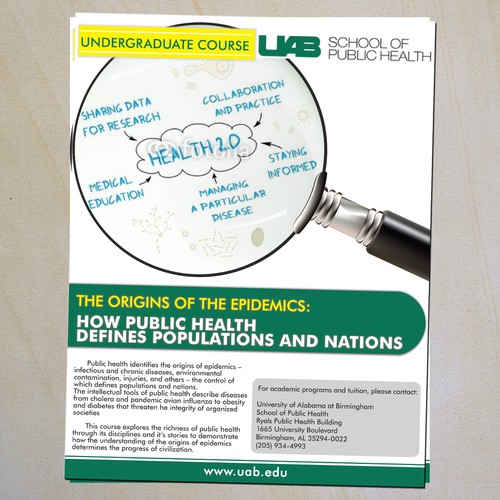 Create a flyer for the UAB School of Public Health "Origins of the ...