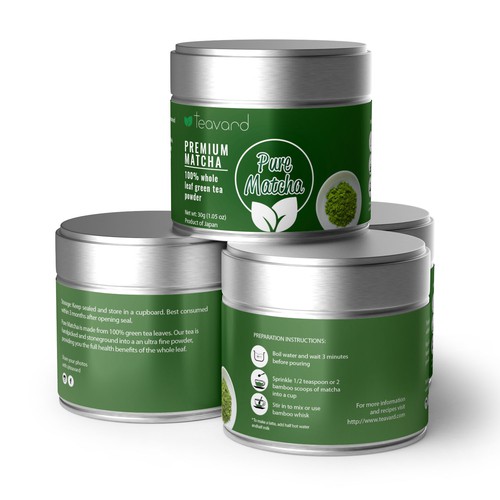 Create matcha green tea labels for startup tea brand | Product label ...