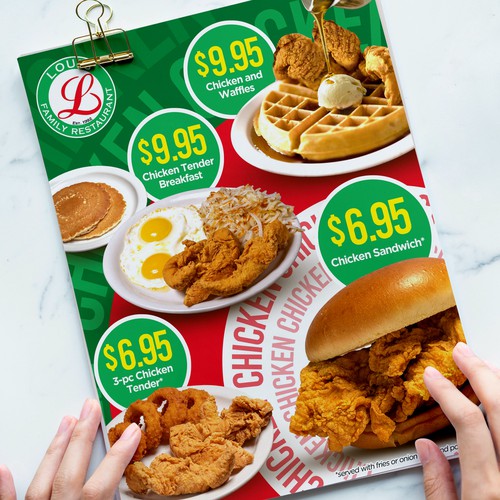 Designs | Design Menu Page to Help Us Win the Chicken Wars | Menu contest