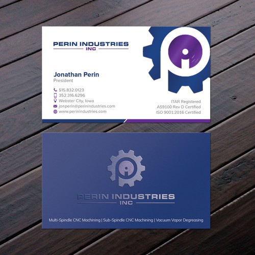 Perin Industries, Inc- Manufacturing Industry Business Card | Business ...