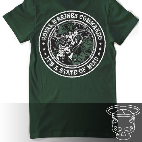 Create a rugged line-Art tshirt for a British Royal Marine Commando ...