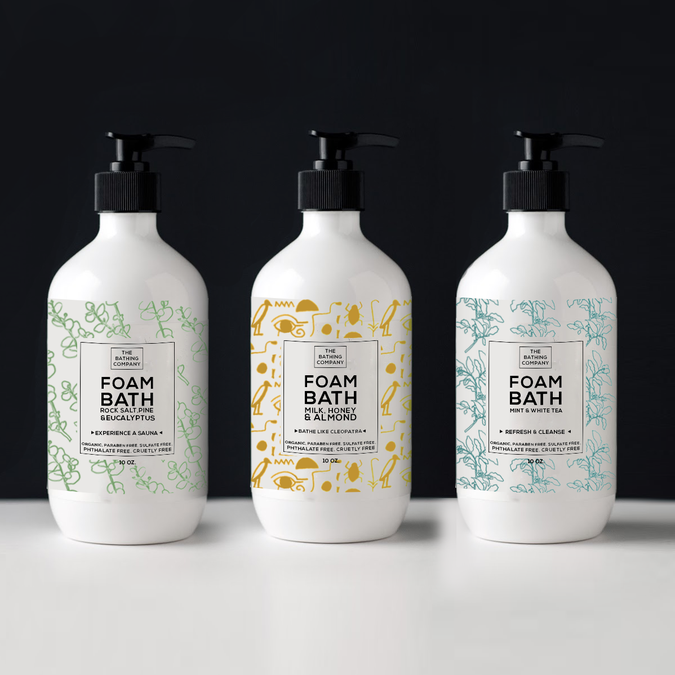 Foam Bath line in need of labels! | Product label contest