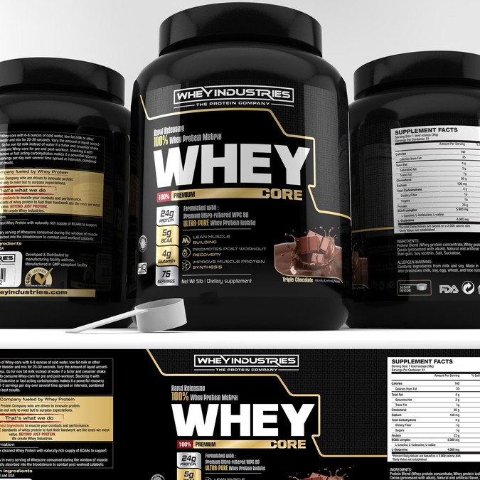 Sports Nutrition/Bodybuilding Supplement (Whey Protein) Product Label ...