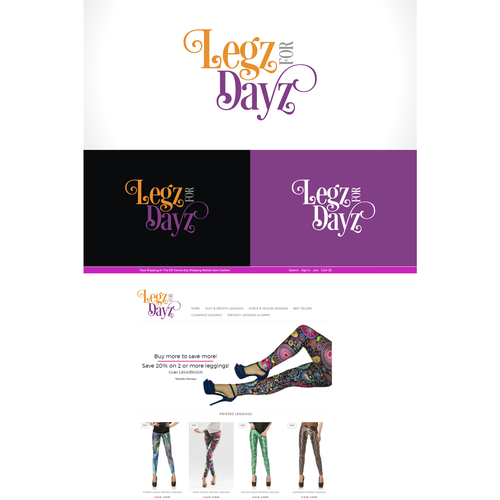 New Logo Design for Legz For Dayz, printed leggings | Logo design contest