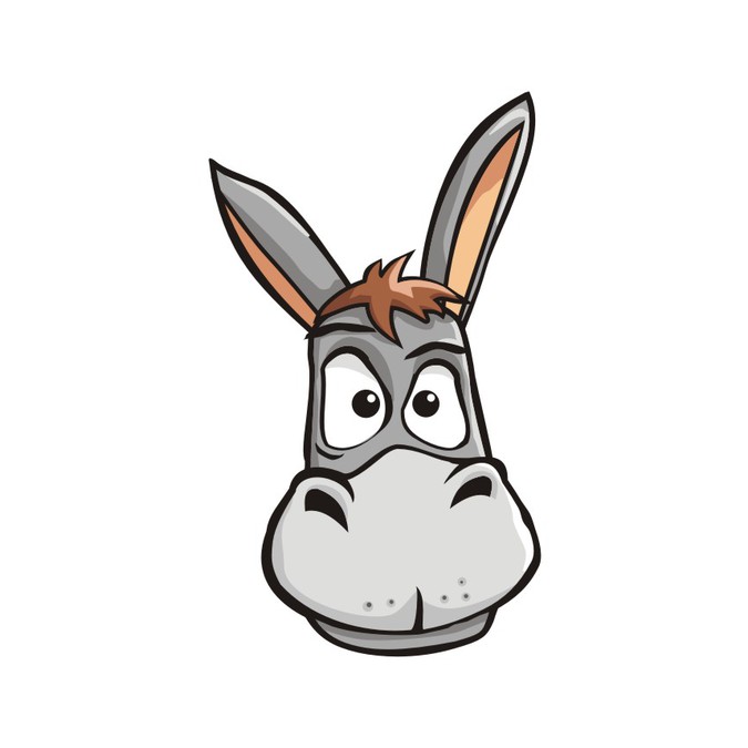 Modify a cartoon donkey - surprised look | Logo design contest