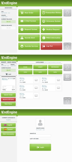 Kiosk login and menu system | Other web or app design contest