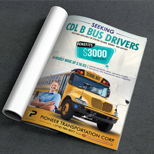 Design a compelling advertisement to hire school bus drivers | Postcard ...