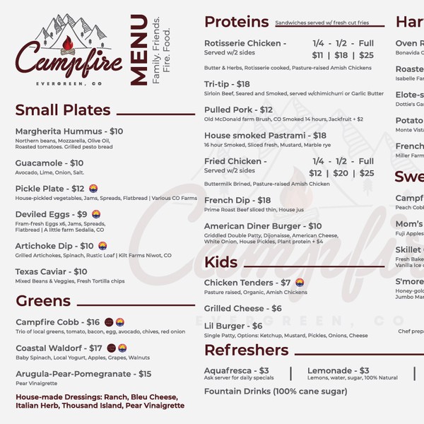New live fire restaurant - camfire - evergreen, co | contest | 99designs