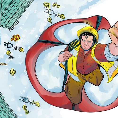 Comic-style illustration for construction workers | Illustration or ...
