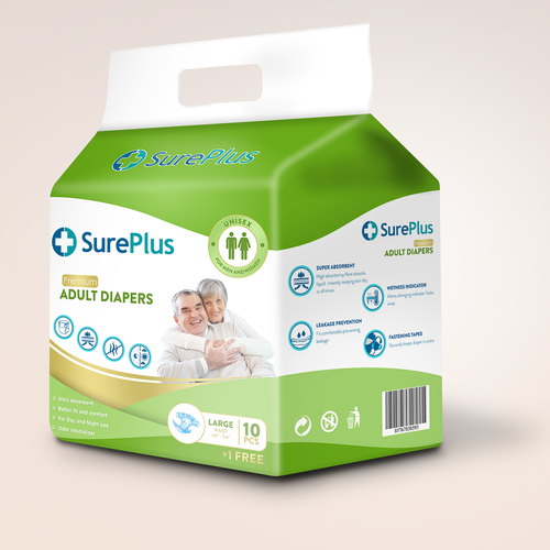 Attractive Adult Diaper Design | Product packaging contest
