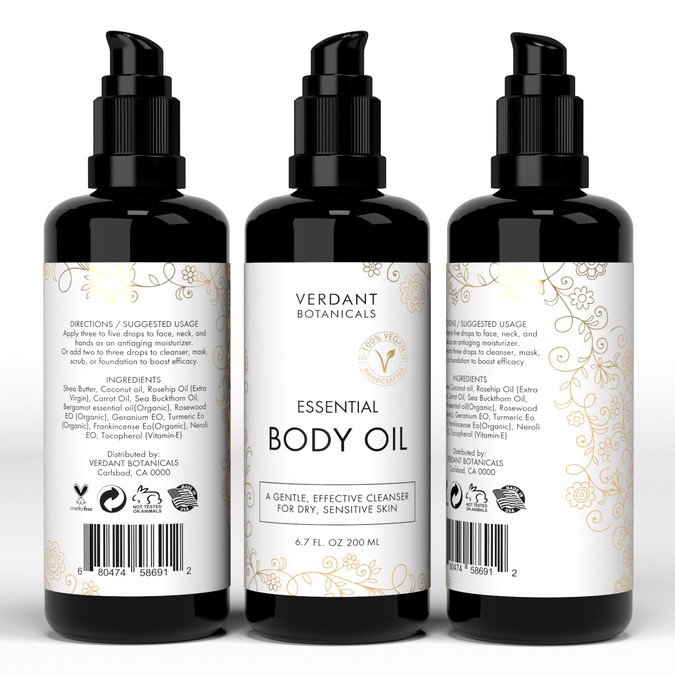 Fun vibrant Product label for organic vegan skin care line | Product ...