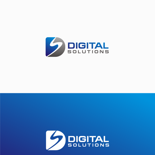 Digital Solution Logo Set Of Print Service Digital Solutions Colorful