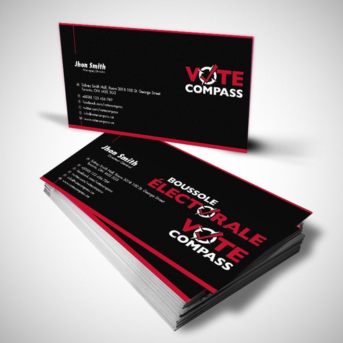 Vote Compass business card design | Stationery contest