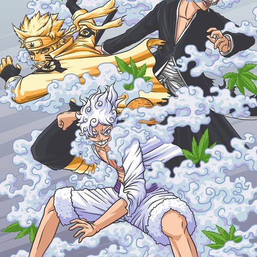 Designs | 🌟Big Three Anime & Weed Fusion: Unleash Your Artistic ...