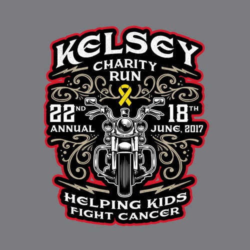 Imaginative motorcycle themed T-shirt for Kids Cancer Charity | T-shirt ...