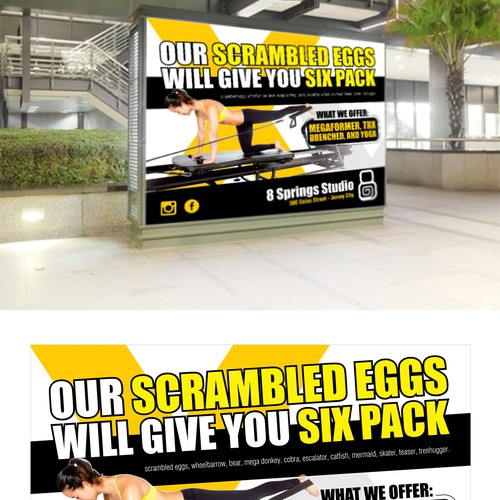 Create an attention grabbing, edgy fitness ad for small billboard ...