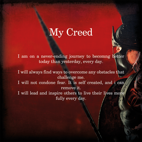 Designs | My Creed - Spartan Warrior | Illustration or graphics contest