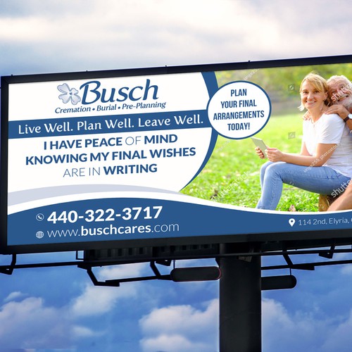 Create a custom billboard to drive awareness about a local funeral home ...