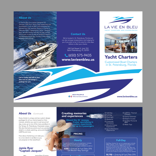 Designs | La Vie En Bleu Yacht Charters Needs a Brochure | Brochure contest