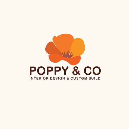 Design a beautiful poppy flower logo for interior designer and ...