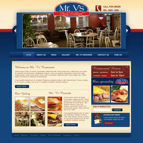 Restaurant Layout for a Family Restaurant | Web page design contest