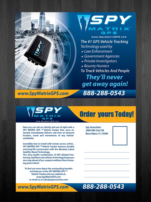 Tri Fold Brochure & Postcard for Law Enforcement GPS Tracking | Print ...