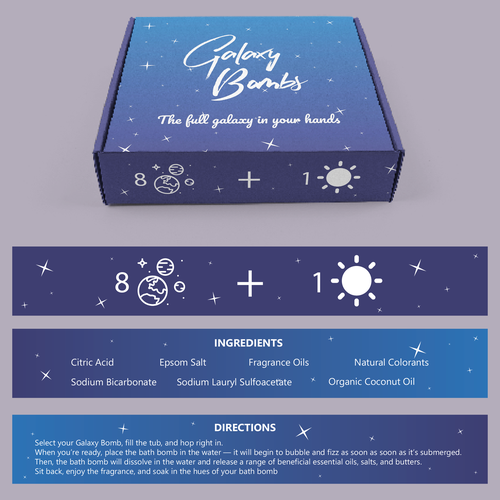 Solar System inspired Bath Bomb set needs packaging | Product packaging ...