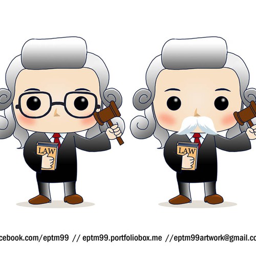 Create a kid-friendly Judge character to be made into a plush toy ...