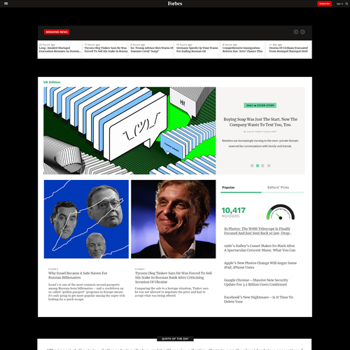 Designs | Redesign Forbes.com Homepage and Story Page | Web page design ...