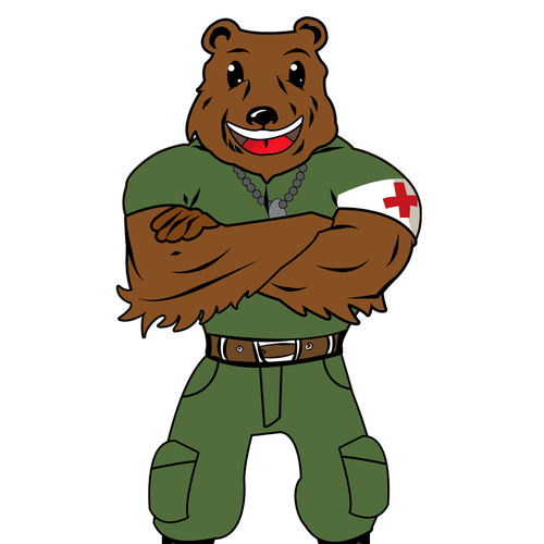 Cartoon Character: Army Medic Bear | concurso Outro Tipo de Design Gráfico