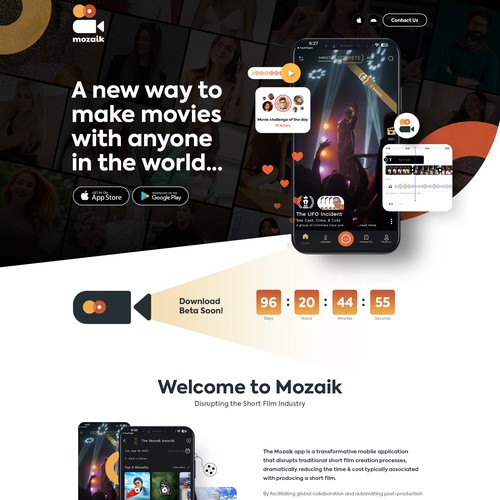 Designs | Design the Future of Social Movie-Making: Create Mozaik's Stunning Homepage! | Web ...