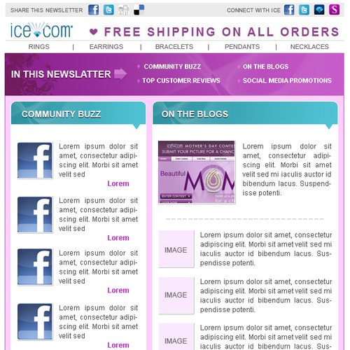 Social Media Community Email Newsletter Template | Web page design contest