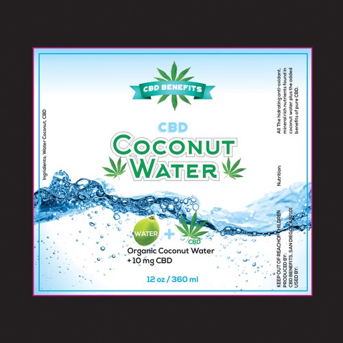 Coconut Water Label for Cannabis Company | Product label contest