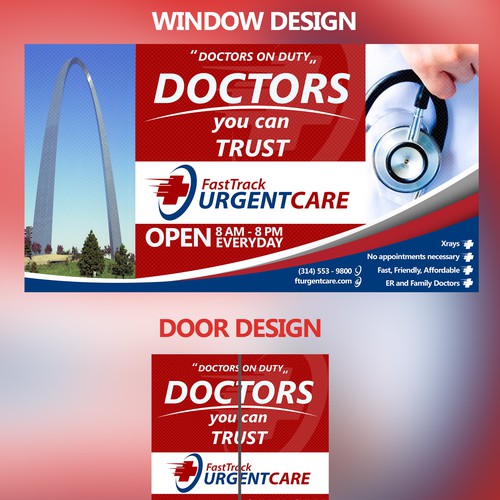 Storefront Window Design for urgent care | Signage contest