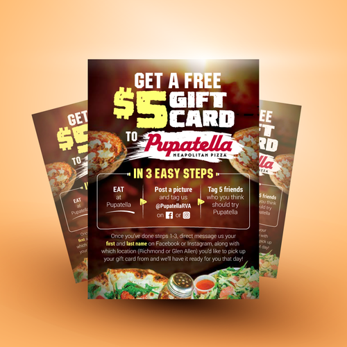 Free Gift Card Flyer for Restaurant | Postcard, flyer or print contest