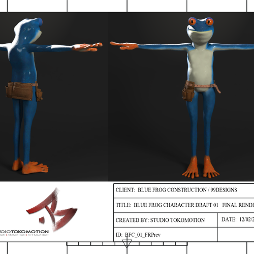 Create a fun & professional 3D Blue Frog Mascot | Illustration or ...