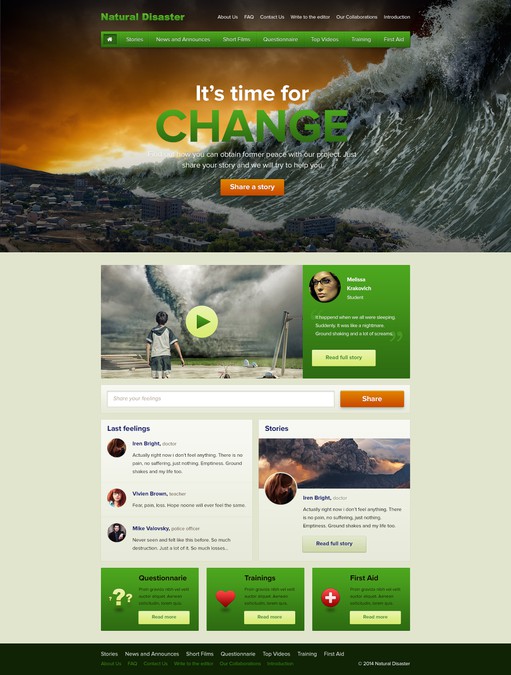 Web Portal Project of Natural Disaster Awareness | Web page design contest