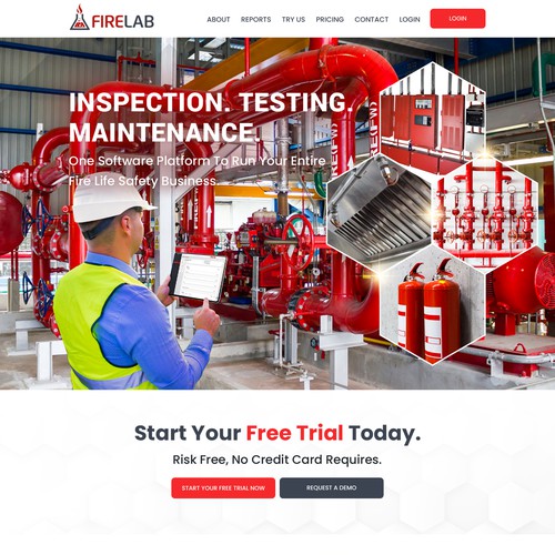 Designs | Design a modern landing page for our fire inspection software ...