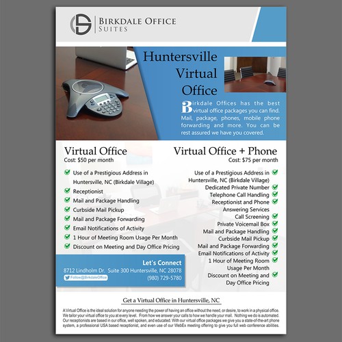 Virtual Office Flyers | Postcard, flyer or print contest