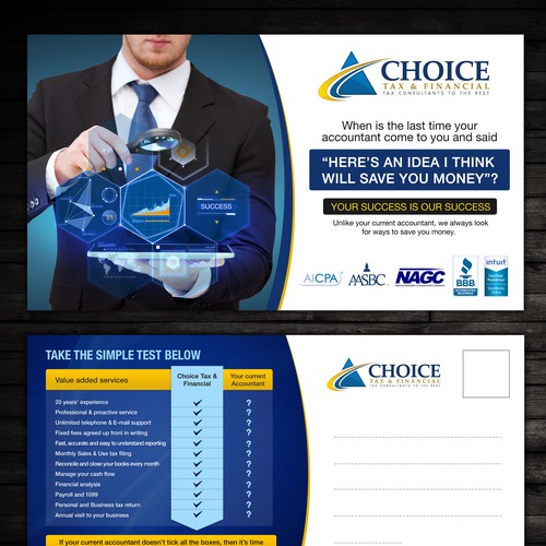 Create eye capturing small business accounting service AD | Postcard ...